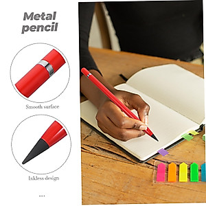Ciieeo 4 Pcs Pencil Forever Pen Erasable Signing Pen Paint Black Ink Stylus Funny Pens Black Office Supplies Inkless Pen Drafting Supplies With Eraser Drawing Pen Metal Child