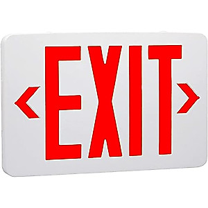 OSTEK Red LED Exit Sign Light - Standard - 90 Minutes Battery Backup, Dual LED Lamp ABS Fire Resistance UL-Listed
