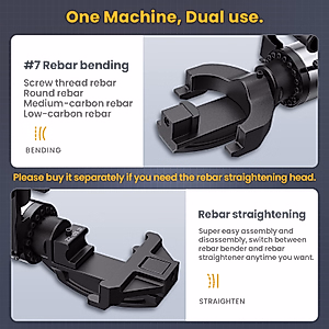 Anbull 1200W Electric Rebar Bender,Hydraulic Rebar Bending Machine Bending up to 7/8 Inch #7 22mm Rebar, Rebar Bending Angle 90 Degrees or Greater