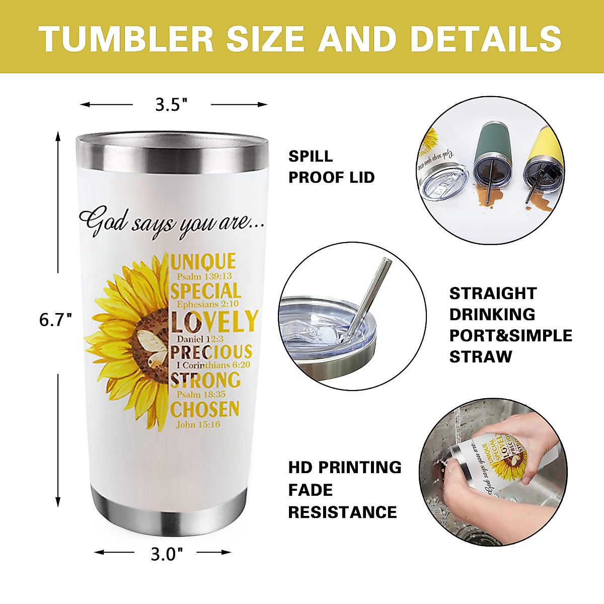 Paayna 20 oz You Are Awesome Purple Glitter Stainless Steel Tumbler with Lid and Straw, Vacuum Double Wall Insulated Affirmation Coffee Cup, Inspirational Quote Travel Mug Gifts for Women Girls