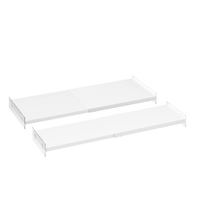 Redrubbit Adhesive Expandable Closet Shelf Organizers, No Drilling Heavy-Duty Metal Divider Separator for Kitchen Cabinet Wardrobe Cupboard Kitchen Bathroom Laundry Room，7.87"Width-2 pack