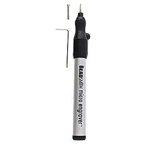 The Beadsmith Micro Engraver, 6.25", Battery Operated (2xAAA), 2 Round Diamond-Tip Bits and Hex Key, Engraver, Polisher, and Mini Sander for Detail Metal Engraving, Wood Carving, and Jewelry Polishing