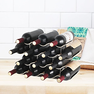 Bellglee 14 Bottles Wine Racks Countertop for Shelf, 4-Tier Wooden Wine Bottle Holder Stand, freestanding Wine Storage for Inside Cabinet Organizer for Home Décor, Bar and Pantry