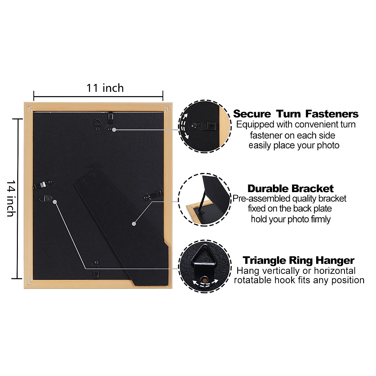 VIOLABBEY 11x14 Picture Frame Navy Blue Set of 2, Modern Style 11 by 14 Photo Frame, High Definition Tempered Real Glass, Wall or Tabletop Display