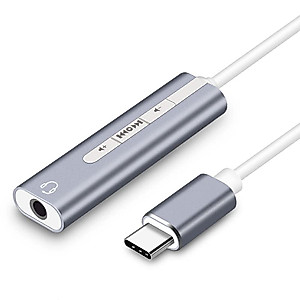 POLNED 2 Type-c to 3.5mm Audio Interface converters (Size : Silver)