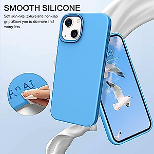 BENTOBEN iPhone 13 Mini Case, iPhone 13 Mini Phone Case, Slim Fit Liquid Silicone Soft Gel Rubber Anti-Scratch Shockproof Phone Cover with Microfiber Lining for iPhone 13 Mini 5.4", Blue