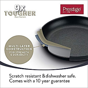 PRESTIGE 9 x Tougher Frying Pan Set Non Stick - Induction Frying Pan Set of 2, 21/29cm with Scratch Resistant Non Stick, Stay Cool Easy Grip Handles, Oven & Dishwasher Safe Cookware