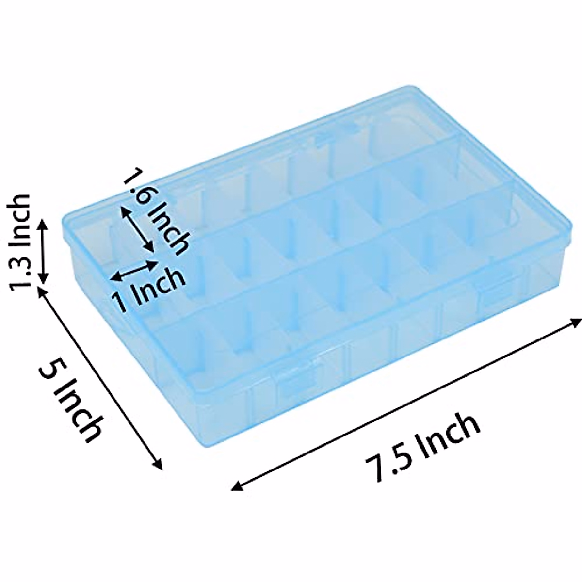 4 Pcs 24 Grids 7.5 Inch x 5.1 Inch Adjustable Small Removable Clear Plastic Jewelry Organizer Divider Storage Box Jewelry Earring Tool Containers (4pack(24-Grid ))