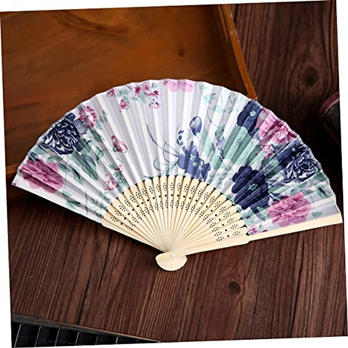 MUSISALY 2pcs Chinese Dancing Fans floral fan Silk Folding Fans folded fan Hand Folding Fans handheld fan ancient fan Chinese Folding Fans floding fan Japanese-style men and women flowers