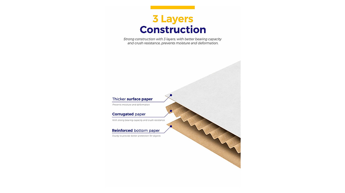 MESHA 9x6x4 White Corrugated Mailing Boxes for Small Business Shipping