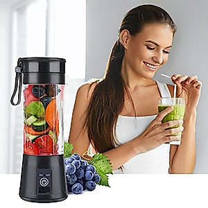 SRLIWHITE Portable Electric Juicer Bottle Blender USB Rechargeable Smoothie Cup Maker Blender Mug Orange Juice Citrus Lemon Juicer (Color : Black)
