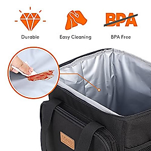 Lifewit 15L Collapsible Cooler Bag and 7L Insulated Lunch Bag Black