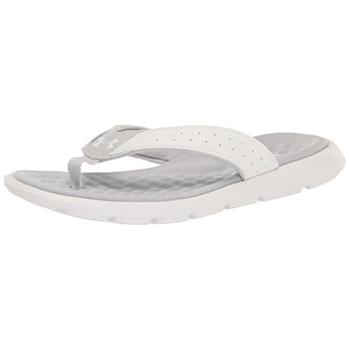 Under Armour Men's Ignite Pro Flip Flop, (100) White / Halo Gray / White, 9, US