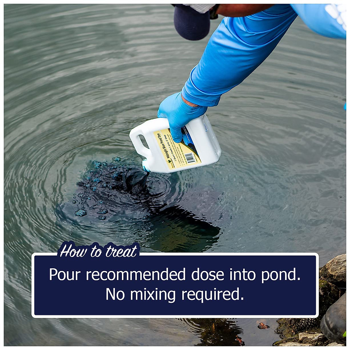 Natural Waterscapes Pond Dye - Midnight Blue Super Concentrate- 1 Quart Treats 1 Acre up to 6 Feet Deep, Dark Natural Looking Blue Pond Dye- Mix of Bright Blue Dye and Black Dye (1)