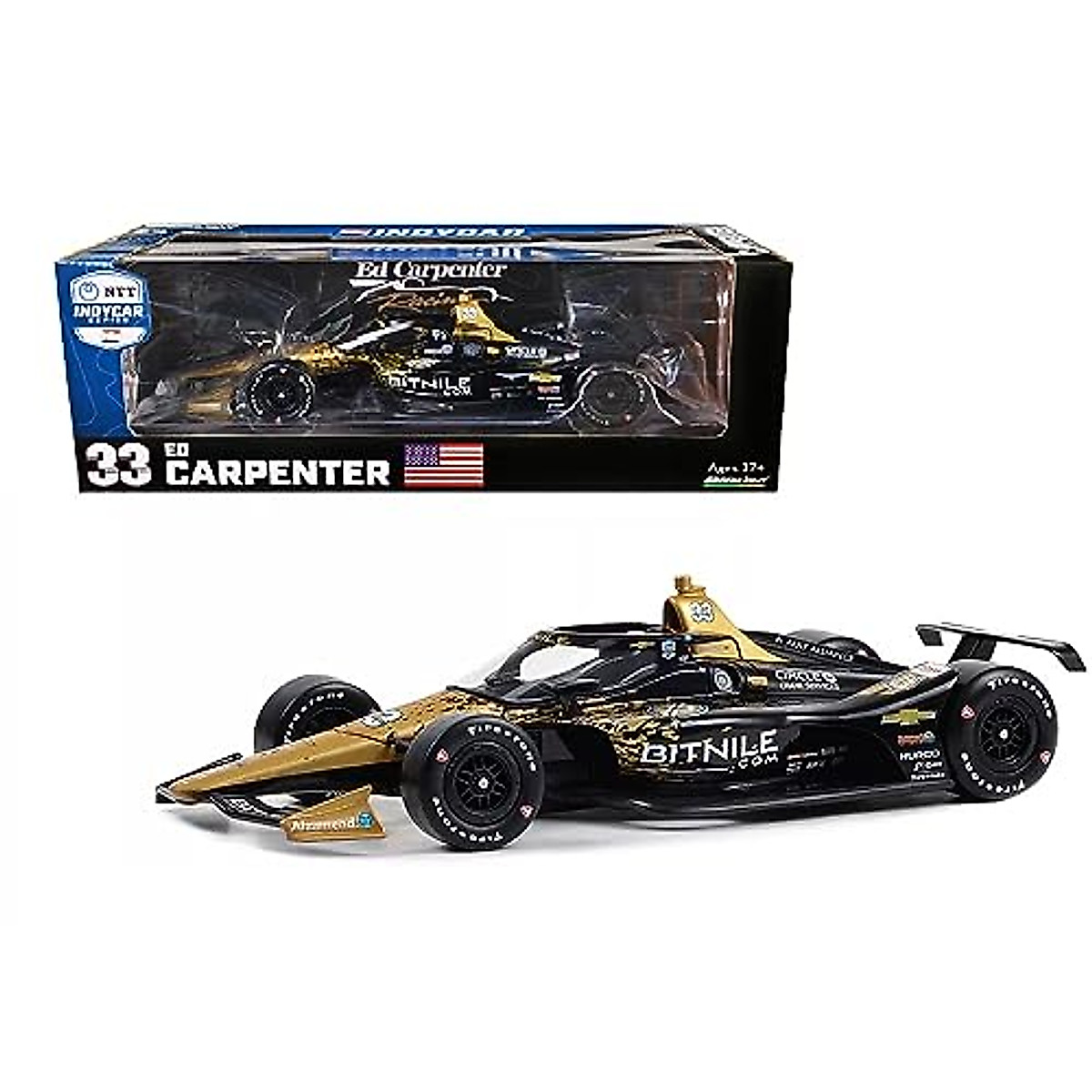 Dallara IndyCar #33 Ed Carpenter Bitnile Ed Carpenter Racing NTT IndyCar Series (2023) 1/18 Diecast Model Car by Greenlight 11216