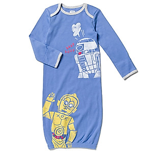 Star Wars Chewbacca R2-D2 C-3PO Baby Boys 3 Pack Swaddle Sleeper Gown 0-6 Months