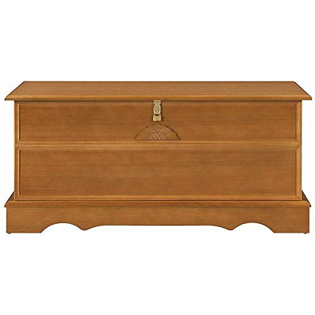Bowery Hill Cedar Wood Storage Blanket Chest Bench in Honey Brown