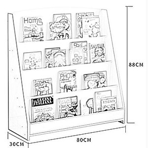 Newspaper Magazine Holder Rack Book Shelf Stratification Storage Rack Floor-Standing Display Rack Materials Robust 80X30X88CM MUMUJIN (Color : B)