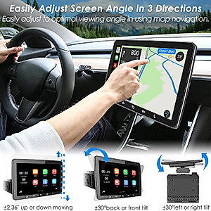 Single Din Bluetooth Car Stereo: 9 Inch IPS Touchscreen Audio with Carplay | Android Auto | MirrorLink | Backup Camera | FM/AM Car Radio | USB/SD/AUX-in | Fast Charging | Subwoofer