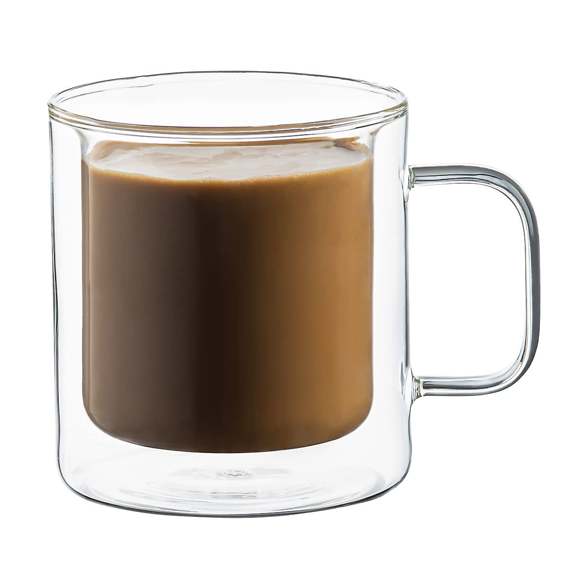 Red Rocks Double Wall Glass Coffee Mugs – Set of Two Hot-Drink Friendly Tea Cup Set – 12 Oz Capacity Clear Borosilicate Glass – Insulated Coffee Mugs With Handle