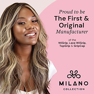 MILANO COLLECTION Lace Wig Grip Cap for Women, Adjustable Wig Caps for Women Non Slip with Headband to Secure Lace Top Perfectly in Place, One Size Fits All, Nude