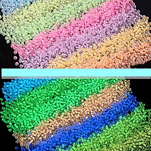 Eswala 6000pcs Glow Seed Beads 3mm Glass Beads Glow in The Dark Beads Luminous Seed Beads for Bracelets Jewelry Making DIY Crafts Gifts for Girls Adults(3mm, Multicolor)