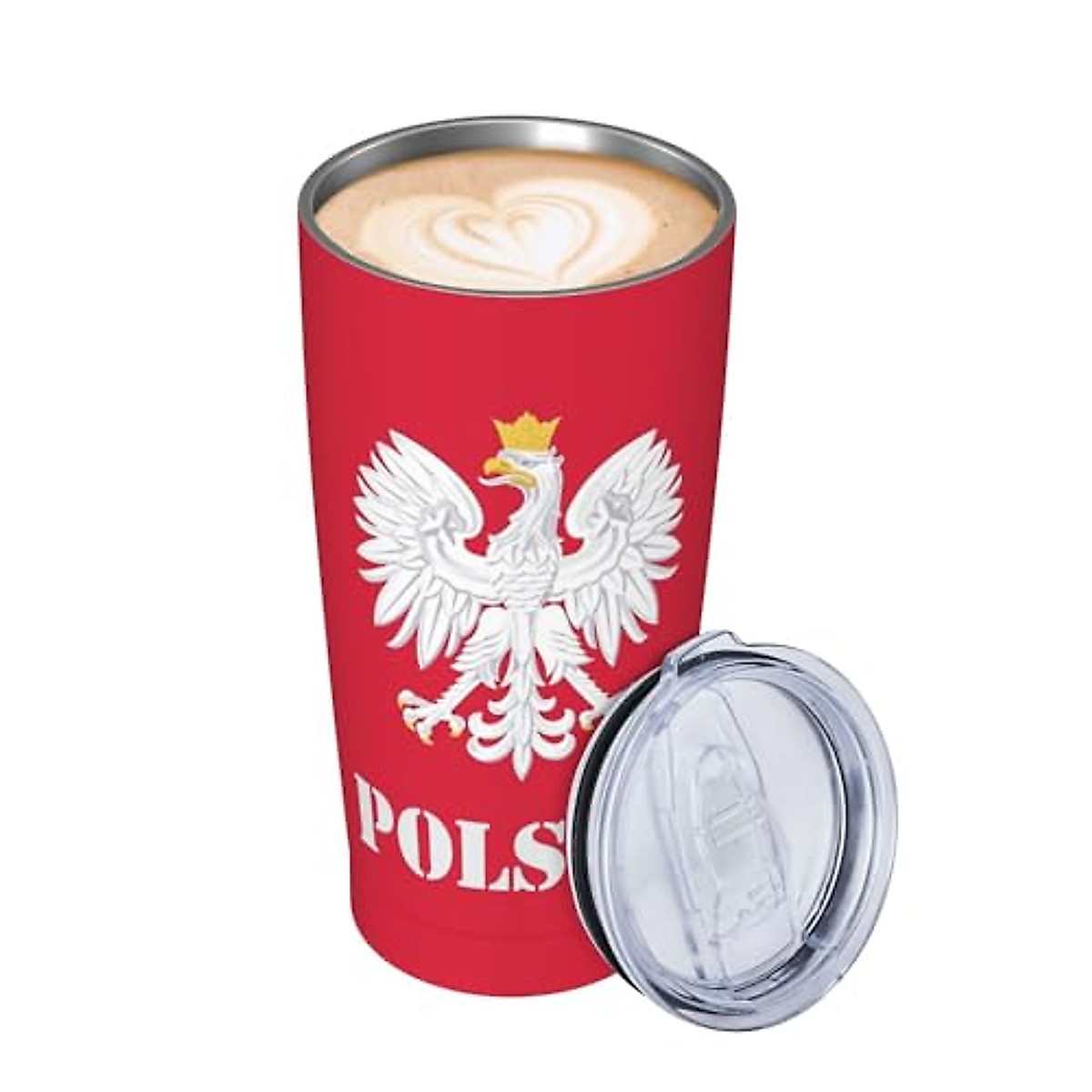 VKKOEWL Poland Polish Flag Stainless Steel Insulated Tumbler 20 Oz Travel Water Bottle Coffee Mug Drink Cup With Lid Straw