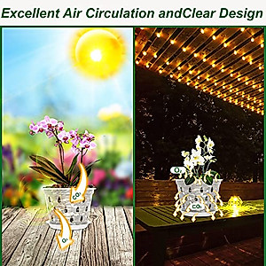 Suguder 8 Pack 7 Inch Orchid Pot, Orchid Pots with Holes and Saucers, Clear Plastic Plant Flower Pot for Indoor Outdoor Garden