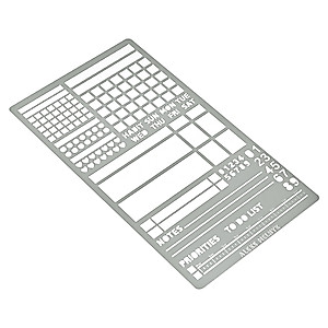 Aleks Melnyk No.423 Metal Stencil for Bullet Journaling, Makeselife Stencil Bookmark, Planning, Banners, Lines, Lists, Planner Stamps, Habit Tracker, Dot Journal Stencil for Diary, Template, Scrapbook