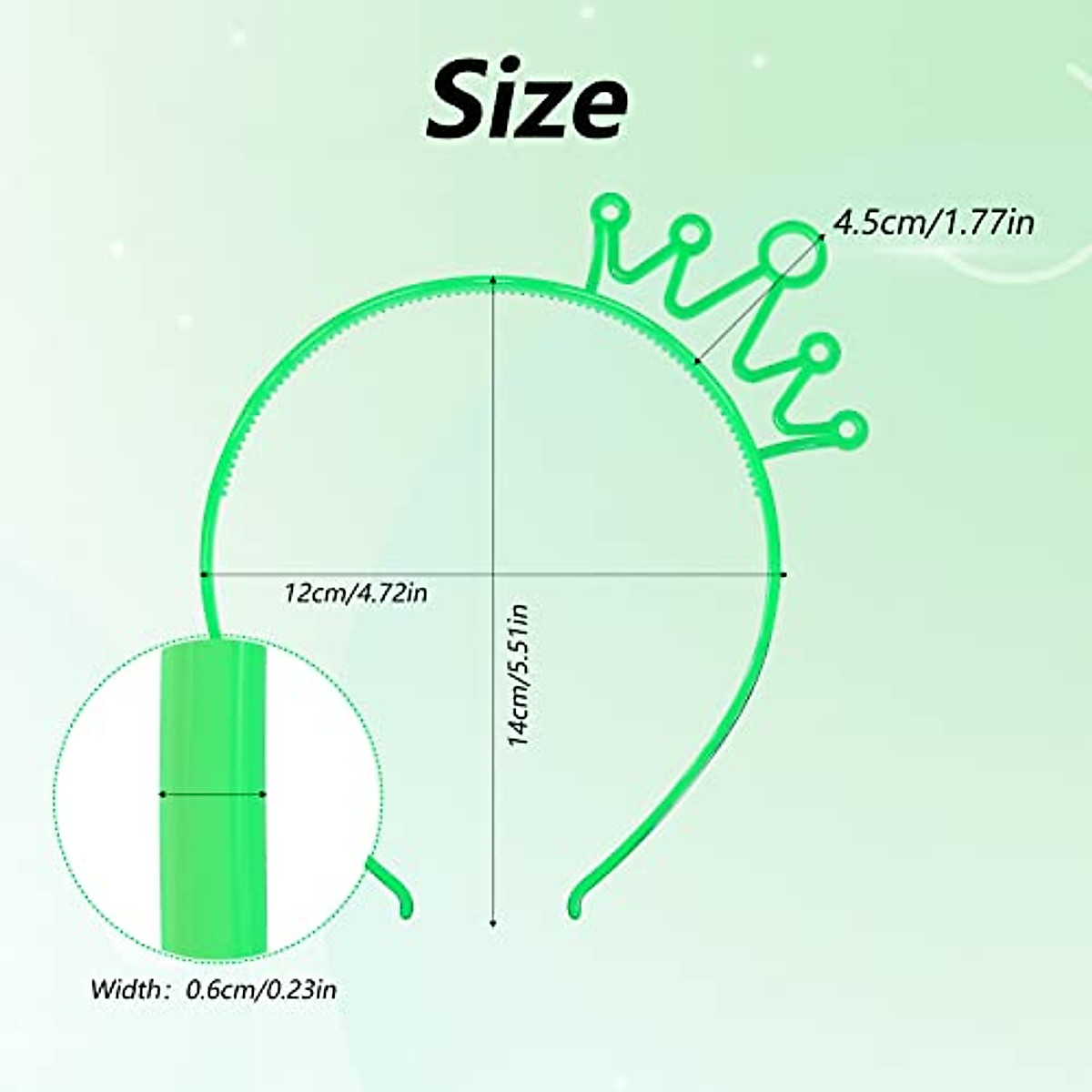 Suyegirl 6 Pcs Glow Dark Headbands Women for Party, Crown Headbands For Girls, Halloween Hair Accessories for Women,Hair Hoop Tiara for Party Cosplay