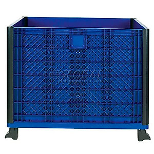 GLOBAL INDUSTRIAL Stakable Bulk Container w/ Collapsible Solid Wall, 39-1/4 inchL x 31-1/2 inchW x 29 inchH