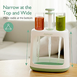 Momcozy Baby Food Maker for Puree Food Storage, Precise Capacity Squeeze Station, Save Time & Efficient, No Food Splashing, Baby Essentials, with 5pcs Reusable Portable Food Storage Bags for Outdoor