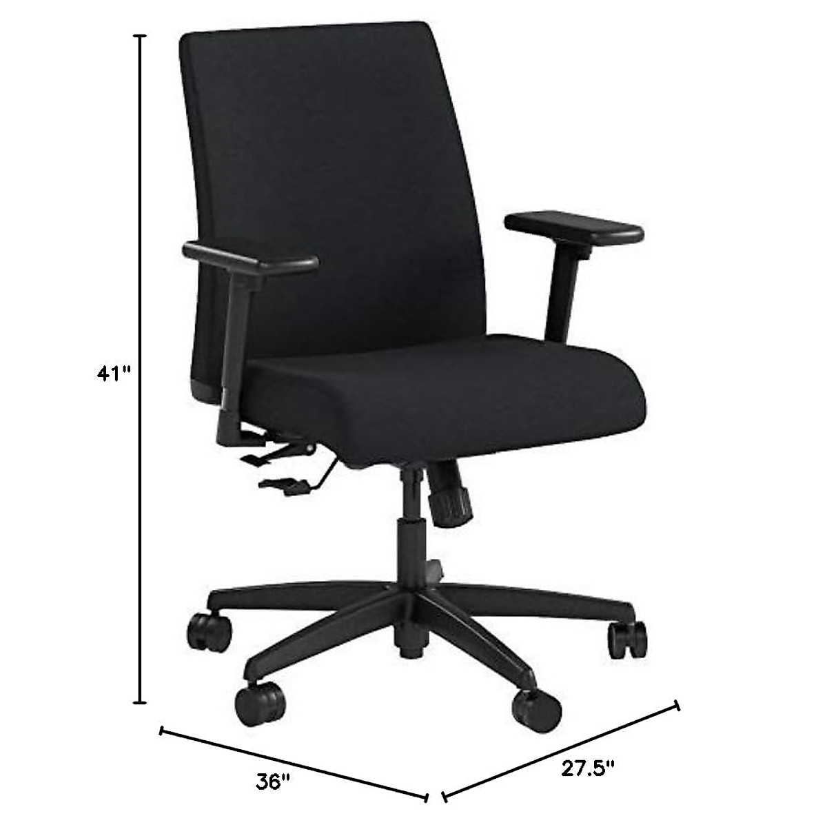 The HON Company HONIT105CU10 Ignition Task Chair, Upholstered Back, Black (Centurion)