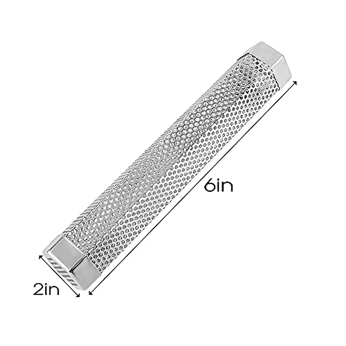 Prefdo Smoker Tube - 6” Stainless Steel Wood Pellet Tube Smokers for Cold or Hot Smoking , 5 Hours of Billowing Smoke, Work with Electric Gas Charcoal Grills or Smokers, H