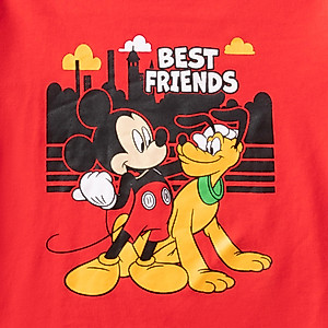 Disney Mickey Mouse and Pluto Boys Long Sleeve Shirt, Hooded Vest and Pants Set for Infant and Toddler