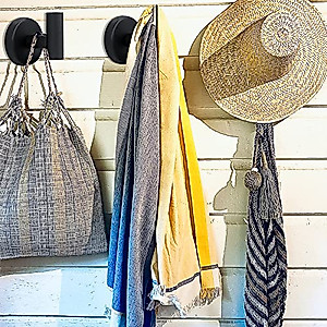 Nidacci Towel Hooks 20 Packs Matte Black, Towel Coat Robe Clothes Cabinet Closet Hook Stainless Steel Heavy Duty Door Hanger Wall Hook for Bathroom Bedroom Kitchen Hotel Pool