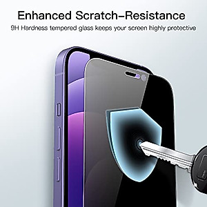 JETech Privacy Full Coverage Screen Protector for iPhone 12 mini 5.4-Inch, Anti-Spy Tempered Glass Film, Edge to Edge Protection Case-Friendly, 2-Pack