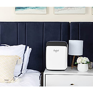 Cooluli 10L Mini Fridge for Bedroom - Car, Office Desk & College Dorm Room - 12V Portable Cooler & Warmer for Food, Drinks, Skincare, Beauty, Makeup & Cosmetics - AC/DC Small Refrigerator (White)