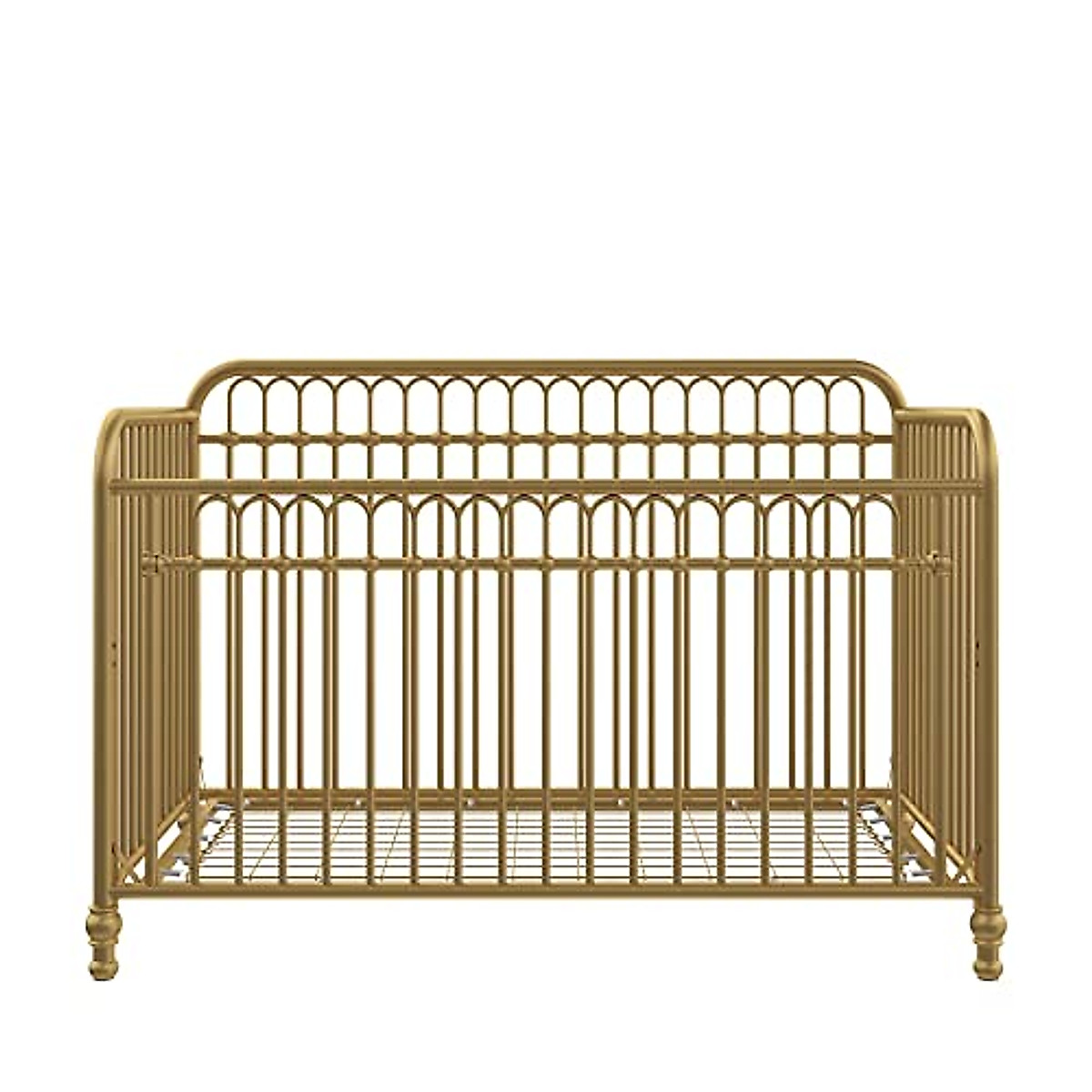 Little Seeds Raven 3-in-1 Convertible Metal Crib, JMPA Certified, Gold