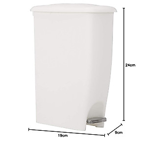 Rubbermaid Step On Lid Slim Trash Can for Home, Kitchen, and Laundry Room Garbage, 11.3 Gallon, White