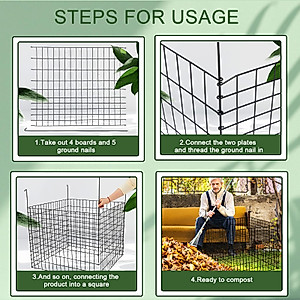 Hicarer Large Garden Wire Compost Bin 34''Lx34''Wx28''H Metal Wire Compost Bin Compost Bins Outdoor Detachable into a Fence for Organic Waste Composting Garden Leaves Fast Creation of Fertile Soil
