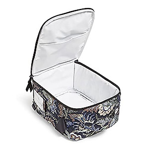 Vera Bradley Women's Cotton Deluxe Lunch Bunch Lunch Bag, Java Navy Camo - Recycled Cotton, One Size