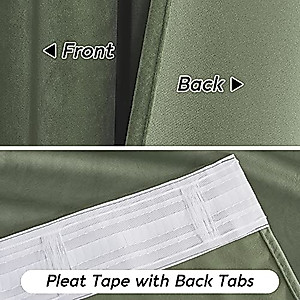 RYB HOME Sage Green Velvet Curtains 84 inch, Room Darkening Super Soft Velvet Drapes for Living Room Thermal Insulated Pleat Tapes Window Treatment for Bedroom Playroom, W52 x L84 inch, 2 Panels