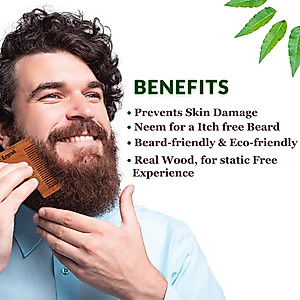 The Legend Organic Pure Neem Wood Comb (Beard Shaper)