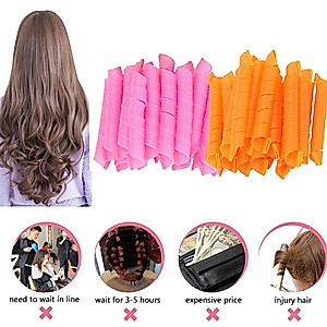 20Pcs Hair Curlers for Long Hair, Magic Spiral No Heat/Heatless Hair Curler Styling Kit with Hooks (55cm/22inch)