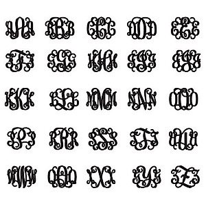 Ouslier 925 Sterling Silver Personalized Monogram Ring Custom Made with 3 Initials (Silver)