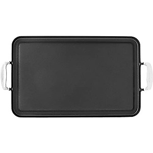 Cuisinart Double Burner Griddle, Chef's Classic Nonstick Hard Anodized, Stainless Steel, 655-35 13-Inch x 20-Inch