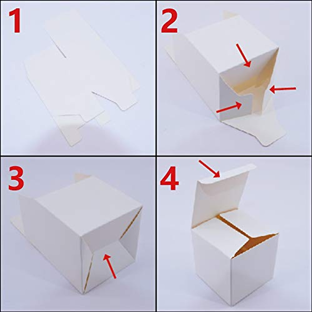 Jucoan 100 Pack White Paper Gift Boxes with Lids, 4 x 4 x 4 Inch Paper Gift Wrap Box for Wedding, Bridesmaids Proposal, Birthday, Mother's Day, Christmas Gift