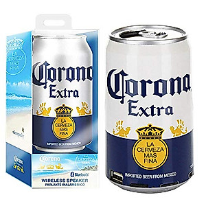 Corona Bluetooth Can Speaker- Wireless Audio Sound Stereo Beer Can, Bluetooth Corona Music Player Portable Travel Stereo Speaker. Official Corona Universal Speaker for all Devices - Corona Extra White