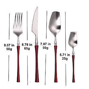 EdensDECOR Silverware Set, 24pcs Modern Flatware, Mirror Polish Stainless Steel Flatware (SILVER, 24)